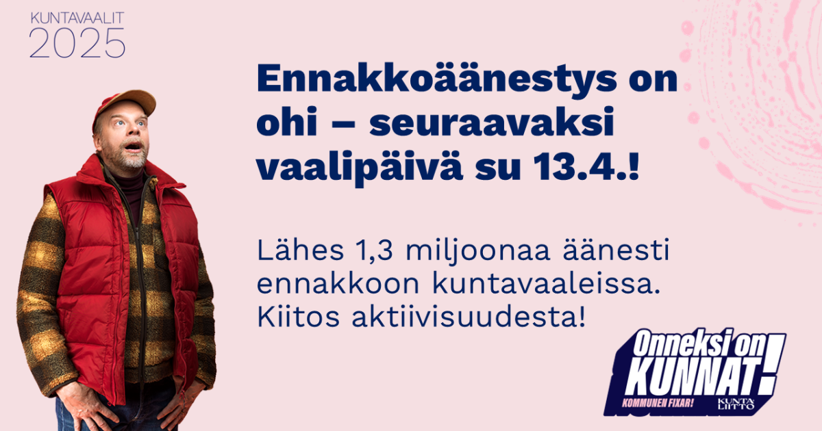 Kuntavaaleissa äänesti ennakkoon yli neljännes äänioikeutetuista | Kuntaliitto.fi